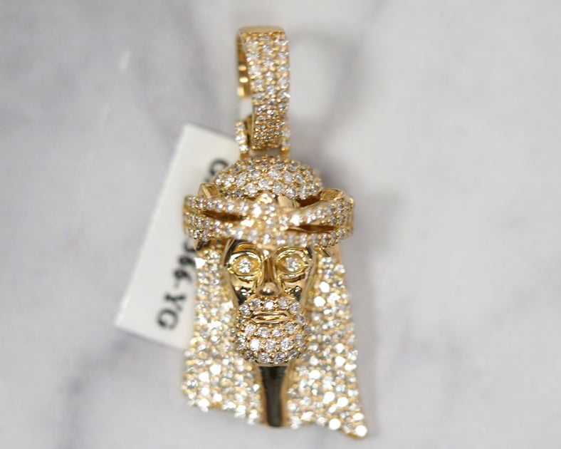 Men's Pendant – Tagged "Diamond Jesus Head"– Melvin Joyeria